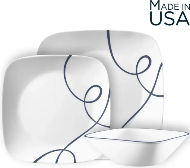 סט צלחות קורנינג 12 חלקים, Lia Square - מבית Corelle® Corning - קואלה ...