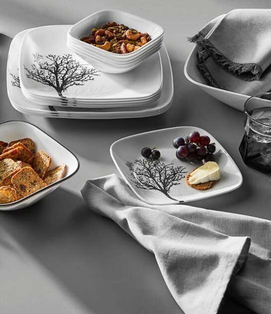 סט צלחות קורנינג 12 חלקים, Timber Shadows - מבית Corelle® Corning ...