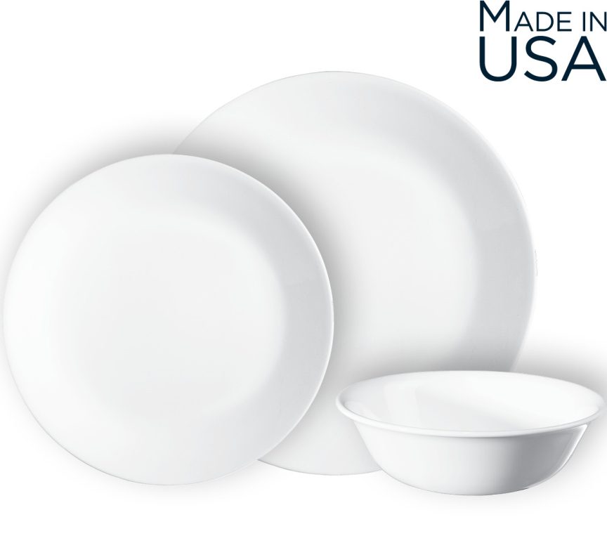 סט צלחות קורנינג 12 חלקים, Winter Frost White - מבית Corelle® Corning ...